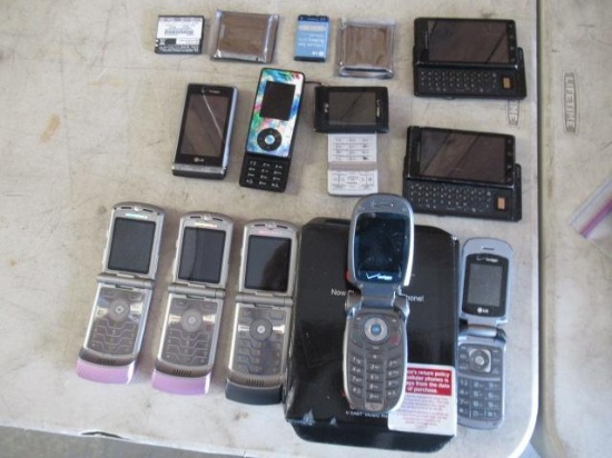 (10) VINTAGE CELLULAR PHONES - LG VX8300 FLIP PHONE, LG GX9400 SWING ...