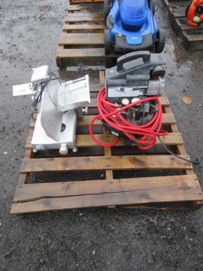 PRIMO COMMERCIAL MEAT SLICER & TASK FORCE 4-GALLON PANCAKE AIR ...