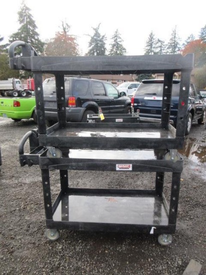 (2) ULINE 4' X 2' POLY CARTS | Online Auctions | Proxibid