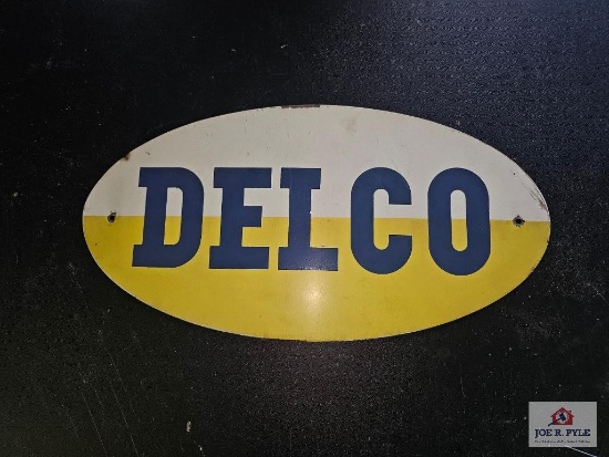 Delco Porcelain Sign | Online Auctions | Proxibid