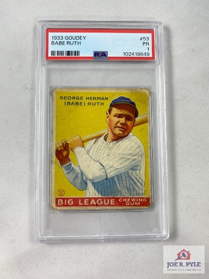 Babe Ruth 1933 Goudey #53 Rookie Card, PSA PR 1 | Art, Antiques ...