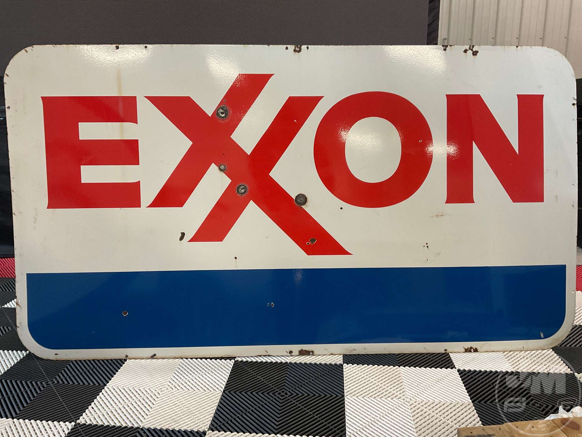 EXXON ENAMEL SIGN, DOUBLE SIDED, 7’...... X | Proxibid
