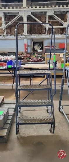 Metal Step Ladder W/ Push Down Locking Wheels 6ft | Online Auctions ...