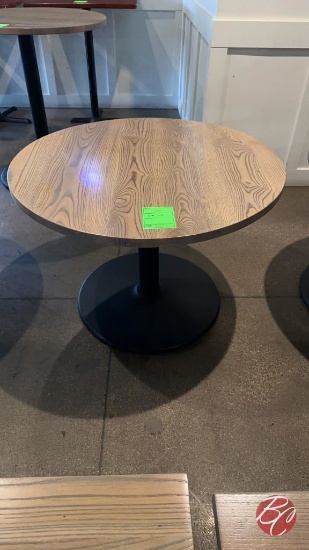 Solid Wood Round Pub Table W/ Heavy Duty Base 42" | Industrial ...