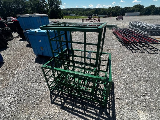LOT OF (2) METAL STORAGE CRATE | Heavy Construction Equipment Light ...