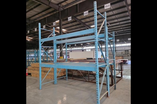 (2) Heavy-Duty Blue Pallet Racking - Two-Level Storage System ...