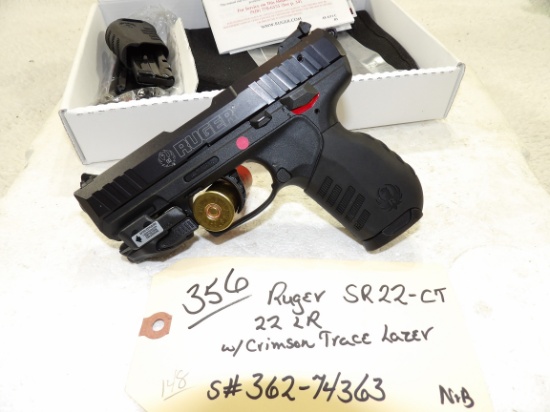 Ruger SR22-CT 22 LR Compact Semi-Auto Pistol w/Crimson Tract Laser NIB ...