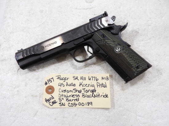 Ruger SR 1911 6776 45 Auto Koenig Pistol Custom Shop Harget Stainless ...