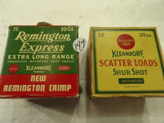2 Vintage Remington Shotgun Shell Boxes FULL Express Extra Long Range ...