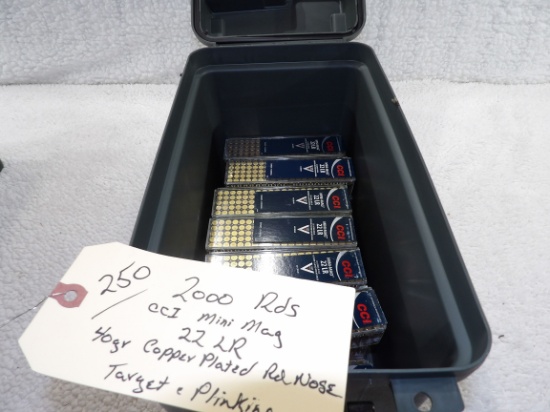 2000 Rds CCI Mini Mag 22 LR 40 gr Copper Plated Rd Nose (Target ...