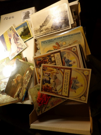 Approximately (1000) Old Post Cards including several with Post marks ...