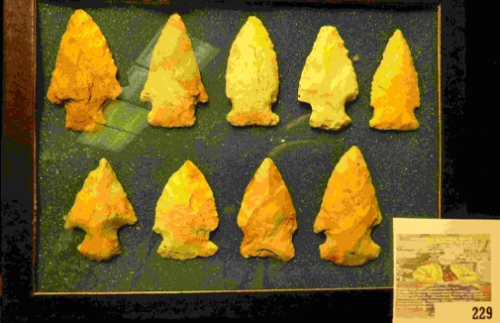 Nine various Flint Points from various counties in Northeast Missouri ...