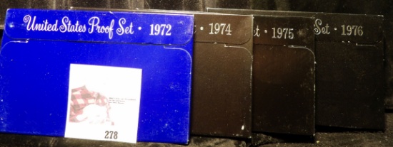 1972 S, 74 S, 75 S, & 76 S U.S. Proof Sets, original as issued. | Coins ...