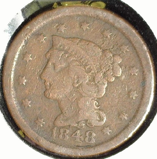 1848 Closed 4 variety U.S. Large Cent, Fine. | Coins & Currency Coins ...