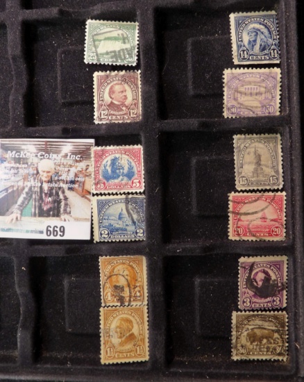 Variety Set of Early 20th Century Regular Issue U.S. Stamps. (12 stamps ...