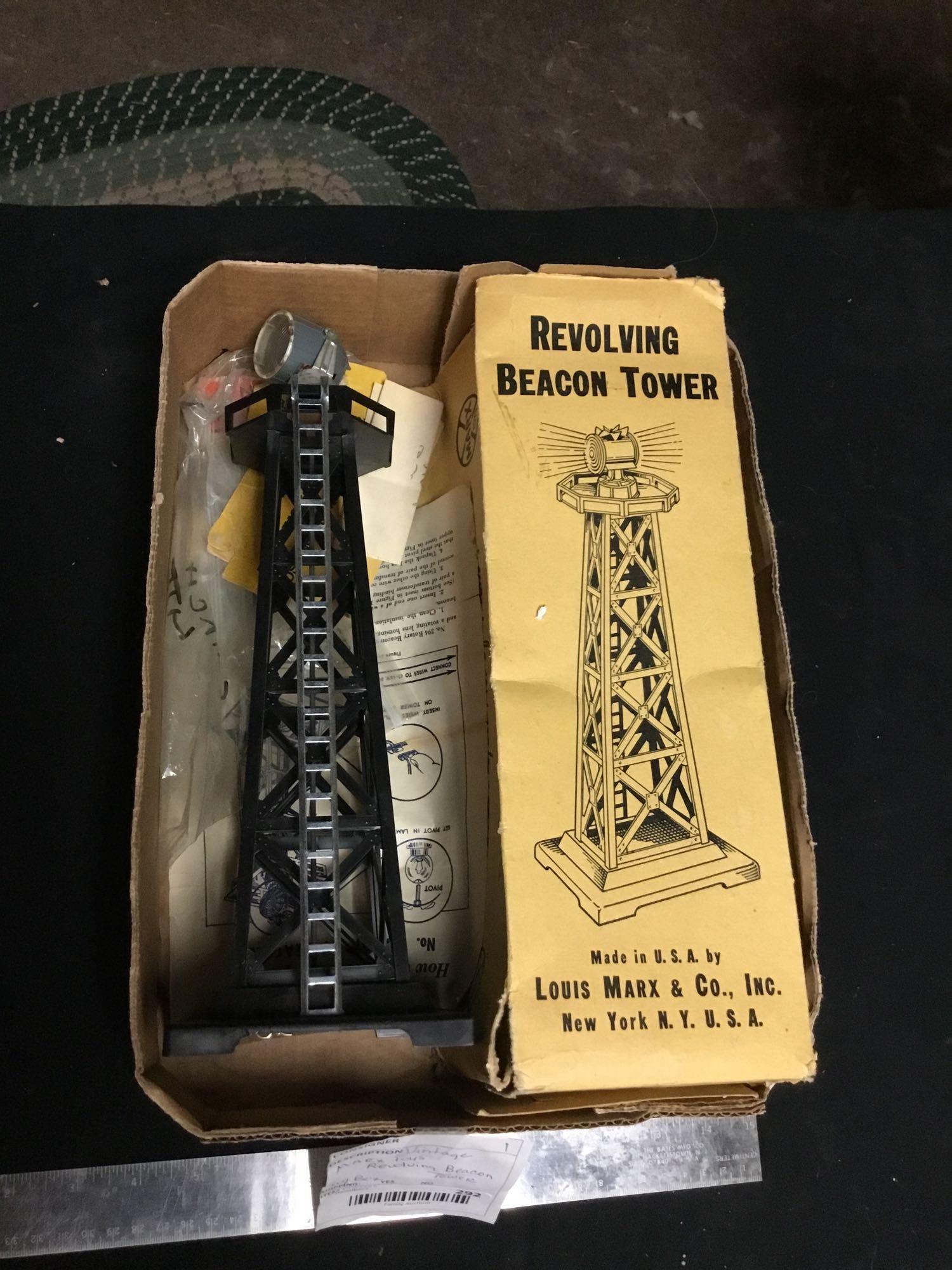 vintage Marx toys, revolving beacon tower with | Proxibid