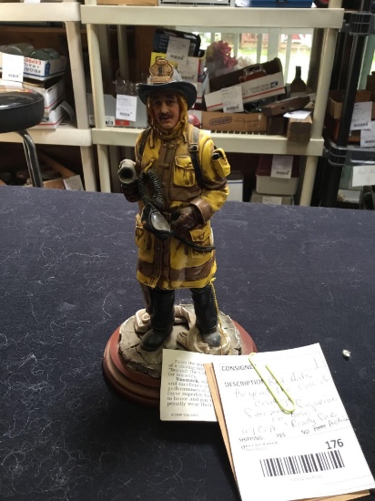 Red hats beyond the call of courage, fireman figure on base with COA ...