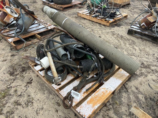 PALLET OF HOSE & LOG TONGS | Heavy Construction Equipment Light ...