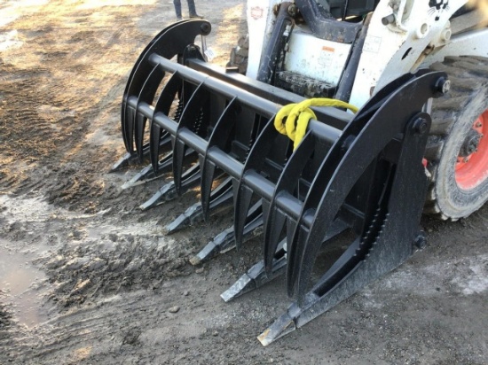 Wildcat 74" Heavy Duty Skid Steer Root Rake Grapple | Heavy ...