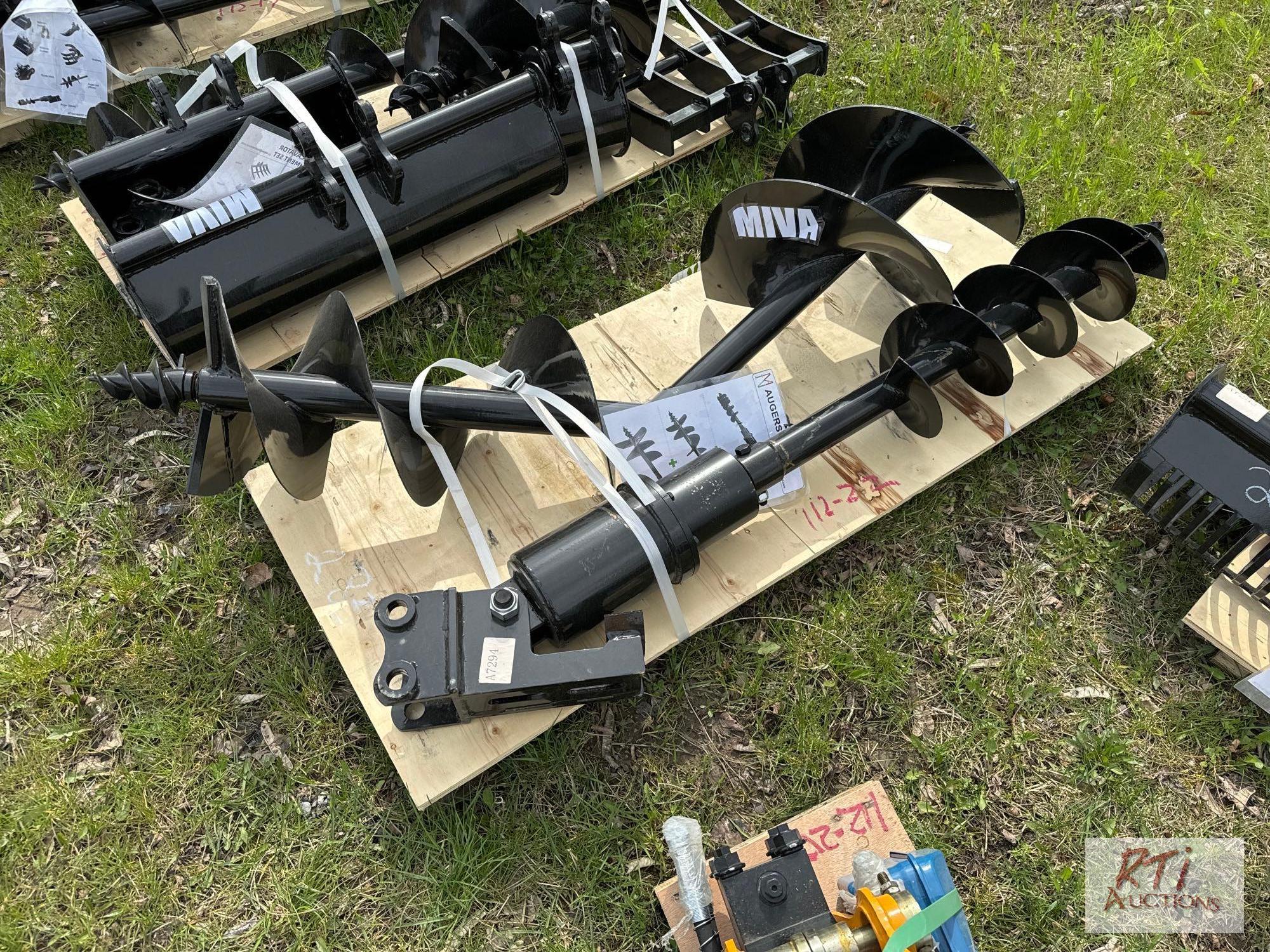 Post hole digger with 3 augers for mini excavator | Proxibid