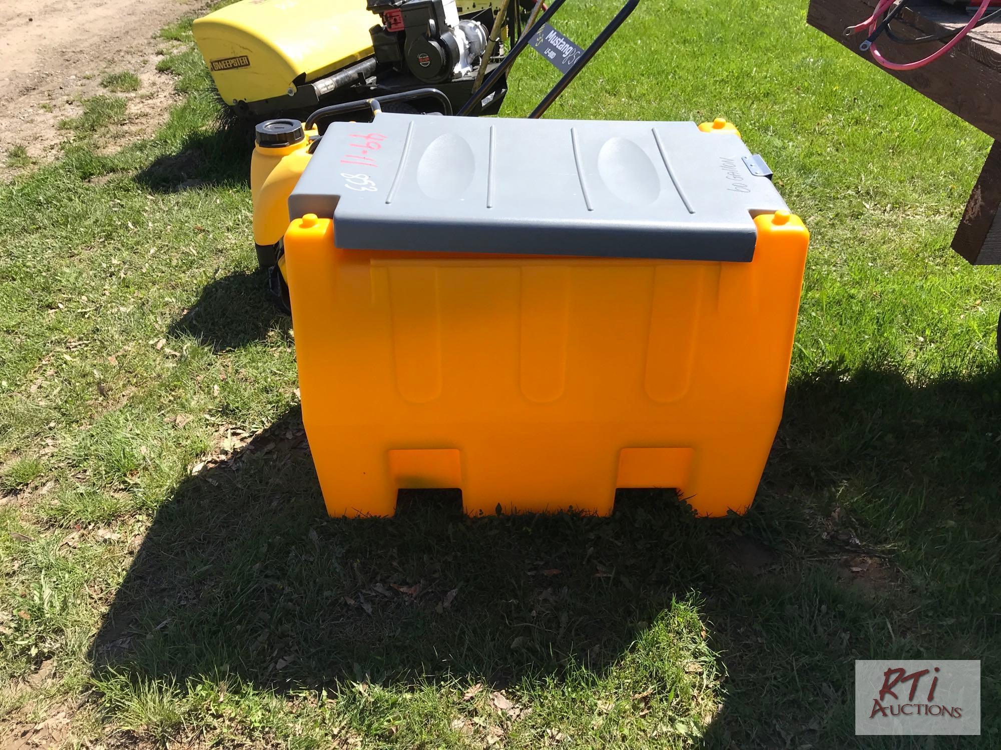 New 60 gallon poly diesel tank with 12v pump | Proxibid