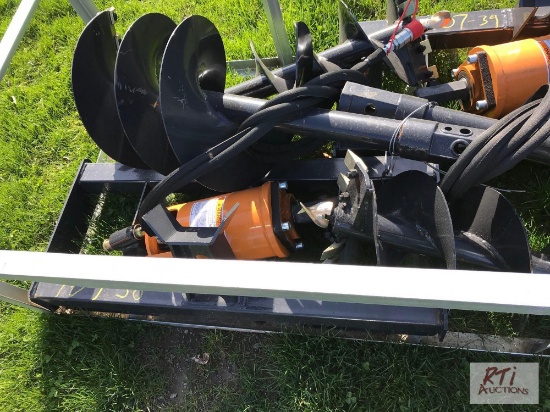 New Wolverine skid steer mount post hole digger with (2) augers | Heavy ...