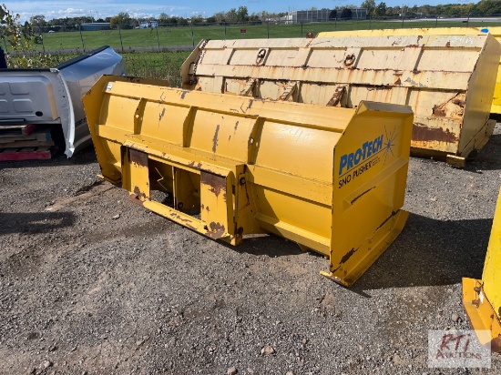 ProTech skid loader mount 8ft snow pusher with rubber edge and ...