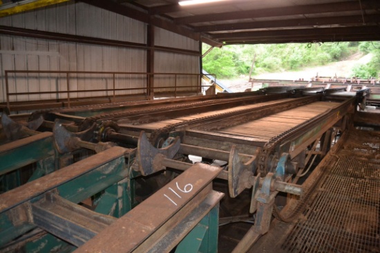 DESIGNED AUTOMATION 30' 4 STRAND LOG DECK W/ 4 ARM STOP & LOADER W ...