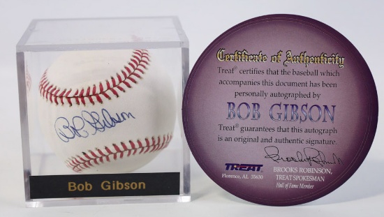 Bob Gibson Signed Official Leaque Baseball | Art, Antiques ...