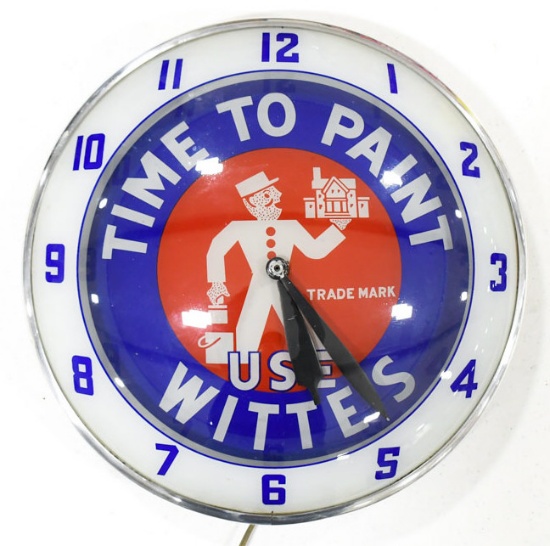 Vintage Witte's Paint Double Bubble Lighted Clock | Art, Antiques ...
