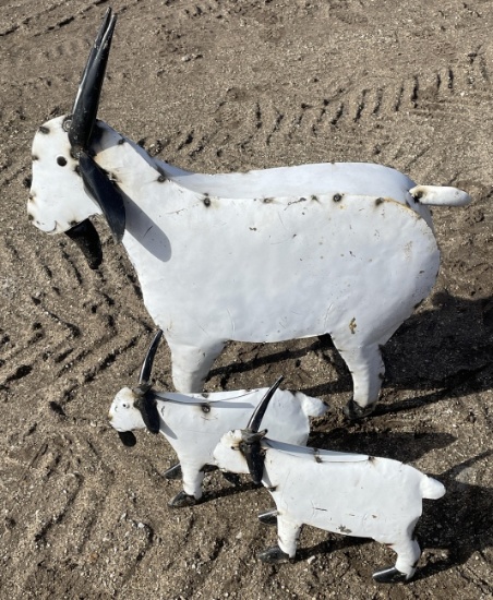 Metal Goat w/ 2 Kids | Art, Antiques & Collectibles Art Statues ...