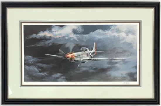 Chuck Yeager Signed P-51 Mustang Airplane Litho | Art, Antiques ...