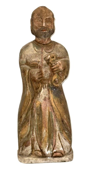 Antique Hand-Carved Wood Santo St. Peter Statue | Art, Antiques ...