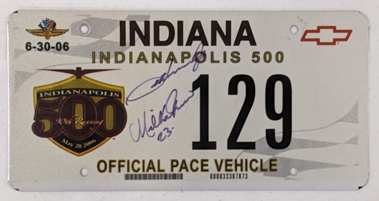 2006 Indy 500 Official Pace Car License Plate | Art, Antiques ...