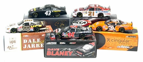 (5) 1:24 Autographed Dave Blaney, Dale Jarrett, Trevor Bayne, David ...