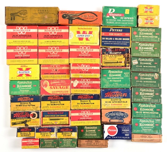 LOT (43) BOXES OF COLLECTABLE CENTER FIRE RIFLE AMMUNITION | Guns ...