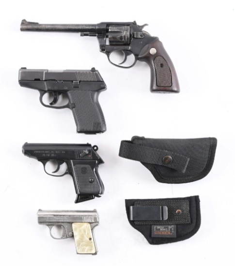 (M) LOT OF 4: SEMI-AUTOMATIC POCKET PISTOLS AND REVOLVER. | Guns ...