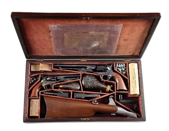 (A) EXCEPTIONAL CASED SET OF COLT 1860 FLUTED ARMY AND 1862 POLICE ...