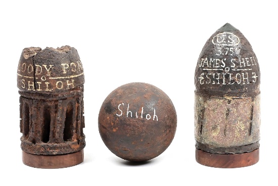 LOT OF 3: US CIVIL WAR SHELLS RECOVERED FROM SHILOH. | Guns & Military ...
