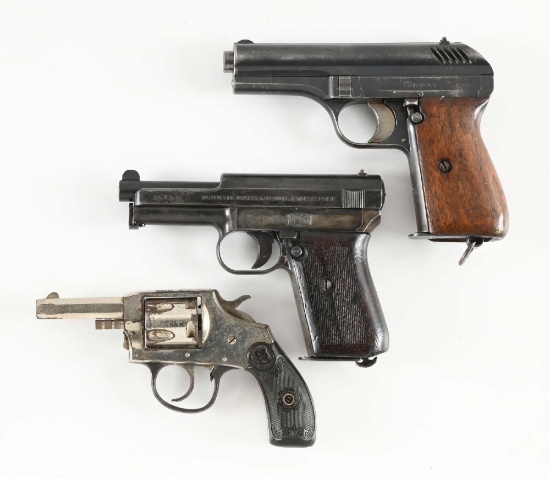 (C) LOT OF 3: MAUSER AND CZ POCKET PISTOLS AND IVER JOHNSON MODEL 1900 ...