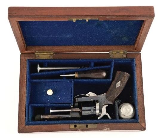 (A) CASED LEFAUCHEUX 6MM PINFIRE DOUBLE ACTION REVOLVER. | Guns ...