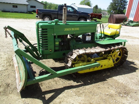John Deere MC crawler w/67" blade, newer paint, runs & drives, SN#11687 ...