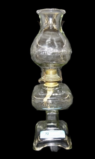 LARGE GREEK KEY OIL LAMP & ORIGINAL GLOBE RARE | Online Auctions | Proxibid