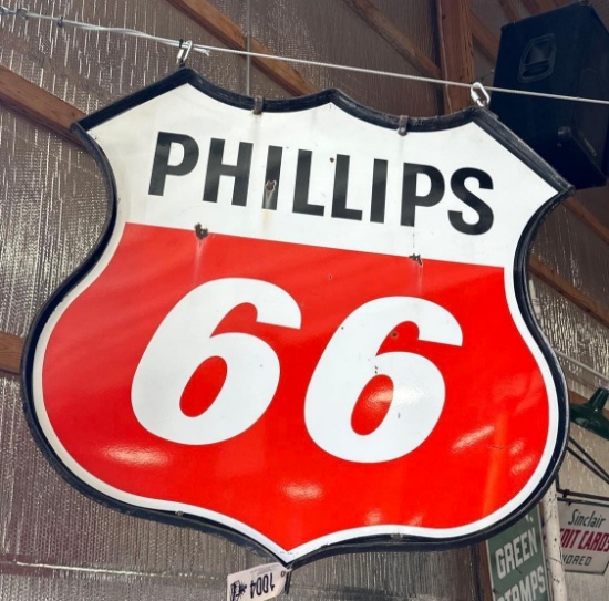 1004 - PHILLIPS 66 PORCELIAN SIGN - 48" x 49" - DOUBLE SIDED | Art ...