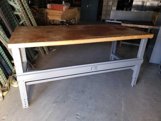 6ft Heavy Duty Rolling Work Bench with Wood Top | Heavy Construction ...