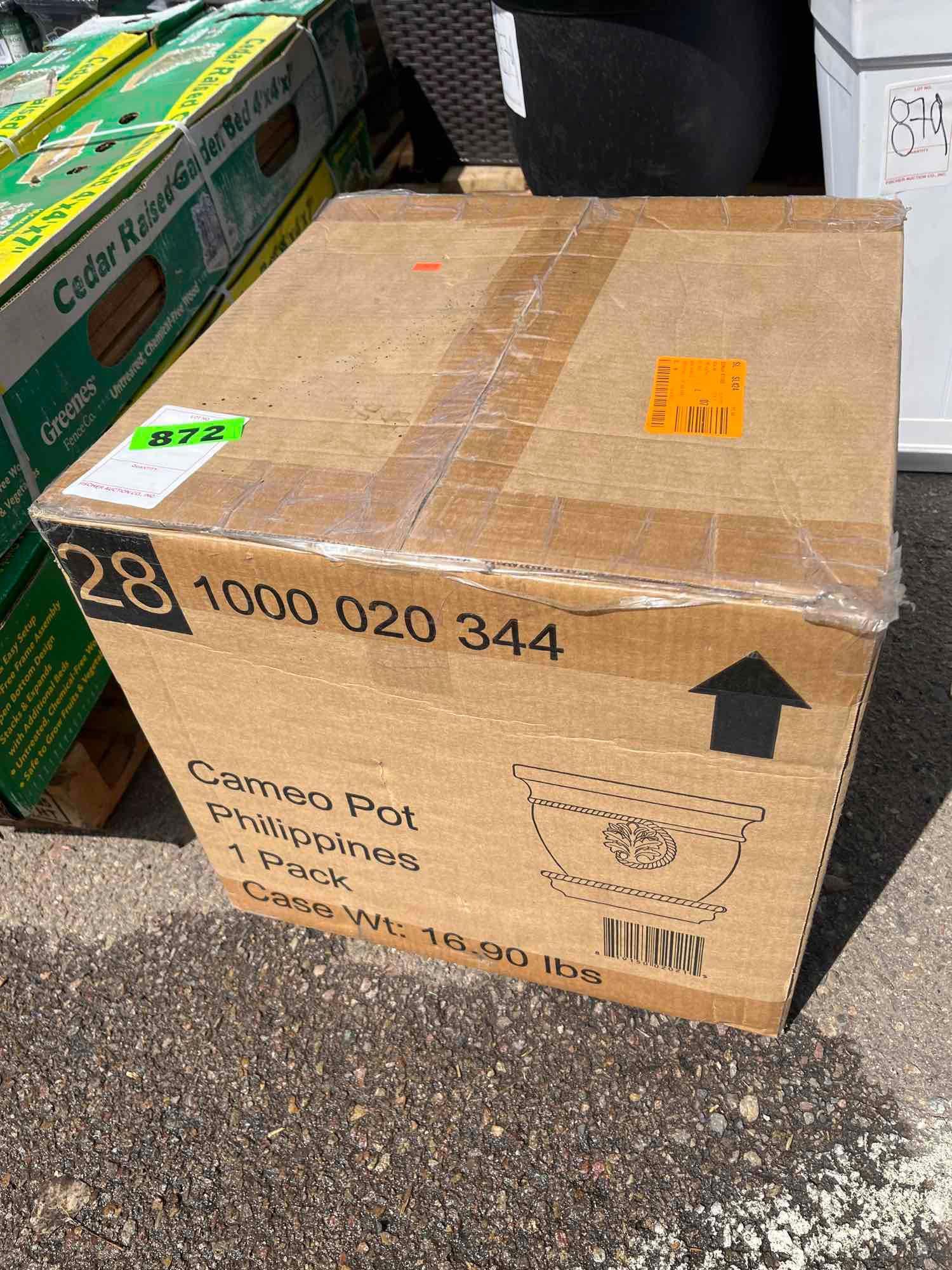 16 in. Dia in Aged Ivory Cast Stone Cameo Pot | Proxibid