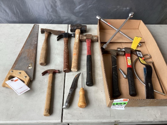 Box Lot of Hammers and Assorted Tools | Online Auctions | Proxibid
