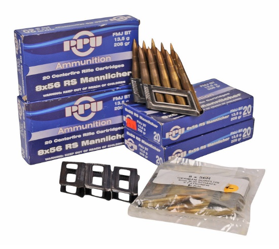 Serbian PPU 8x56mmR with Clips Ammo Lot of 100 Rounds (RAZ) | Guns ...