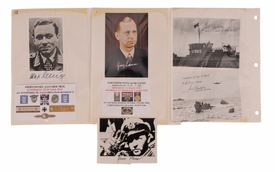 RARE *German WWII Knights Cross Recipient Autographed Photo and U-Boat ...