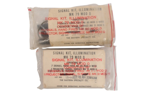 US Navy Mk79 Pencil Flare Signal Kits Lot of 2 with 4 MK31 Pen Flare ...